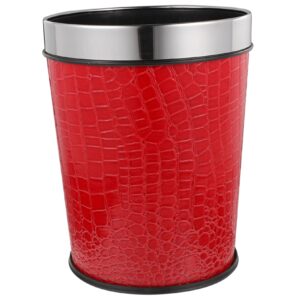 fondotin vintage chinese trash can, 1.0l capacity, red leather and plastic material, 1970s style