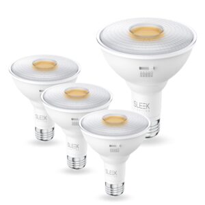 sleeklighting led par 30 long neck,10 watt (75 watt equivalent),750 lumens, dimmable, indoor/outdoor, recessed lighting, spot light, e26, es&ul, 5 cct (2700k, 3000k, 3500k, 4000k, 5000k) - 4pack