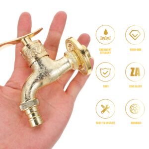 Touch On Faucets, Kitchen Sink Faucet Wall Mounted Water Faucet V-intage Sink Water Tap Single Knob Antique European Faucet for Kitchen Bathroom Lavatory Vanity Golden Bathtub Faucets Sink Sprayer