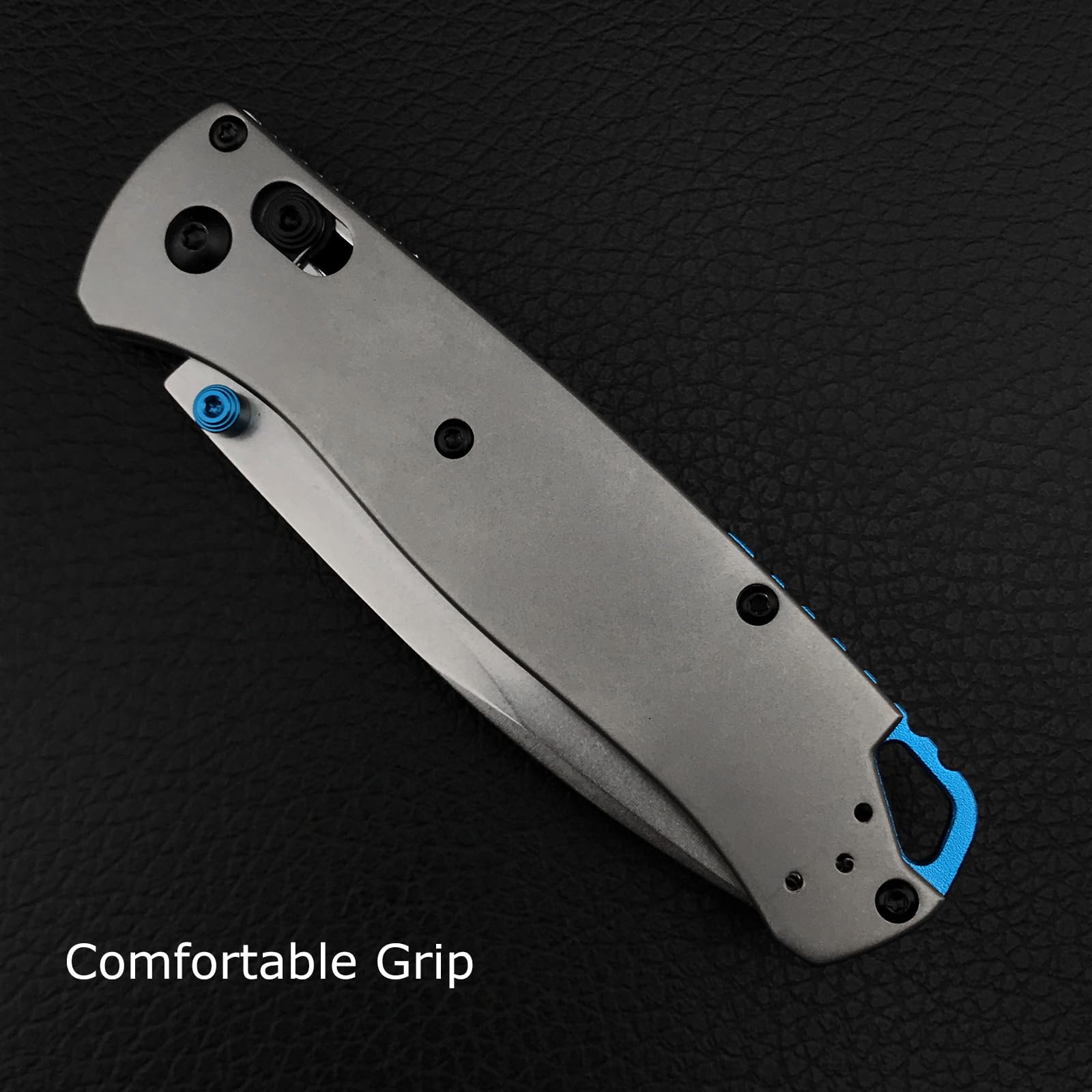 7.4 Inch Manual Open Bugout 535 Folding Knife, Axis Lock Knife with 2.8 Inch 440C Blade Titanium Alloy Handle, EDC Pocket Knife with Belt Clip for Camping Hunting (440C blade)