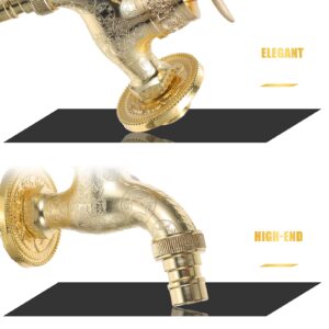 Touch On Faucets, Kitchen Sink Faucet Wall Mounted Water Faucet V-intage Sink Water Tap Single Knob Antique European Faucet for Kitchen Bathroom Lavatory Vanity Golden Bathtub Faucets Sink Sprayer