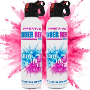 previvo gender reveal fire extinguisher set - 2 pcs pink gender reveal smoke spary - 100% biodegradable party supplies- for memorable baby gender reveal decorations & ideas(large size)