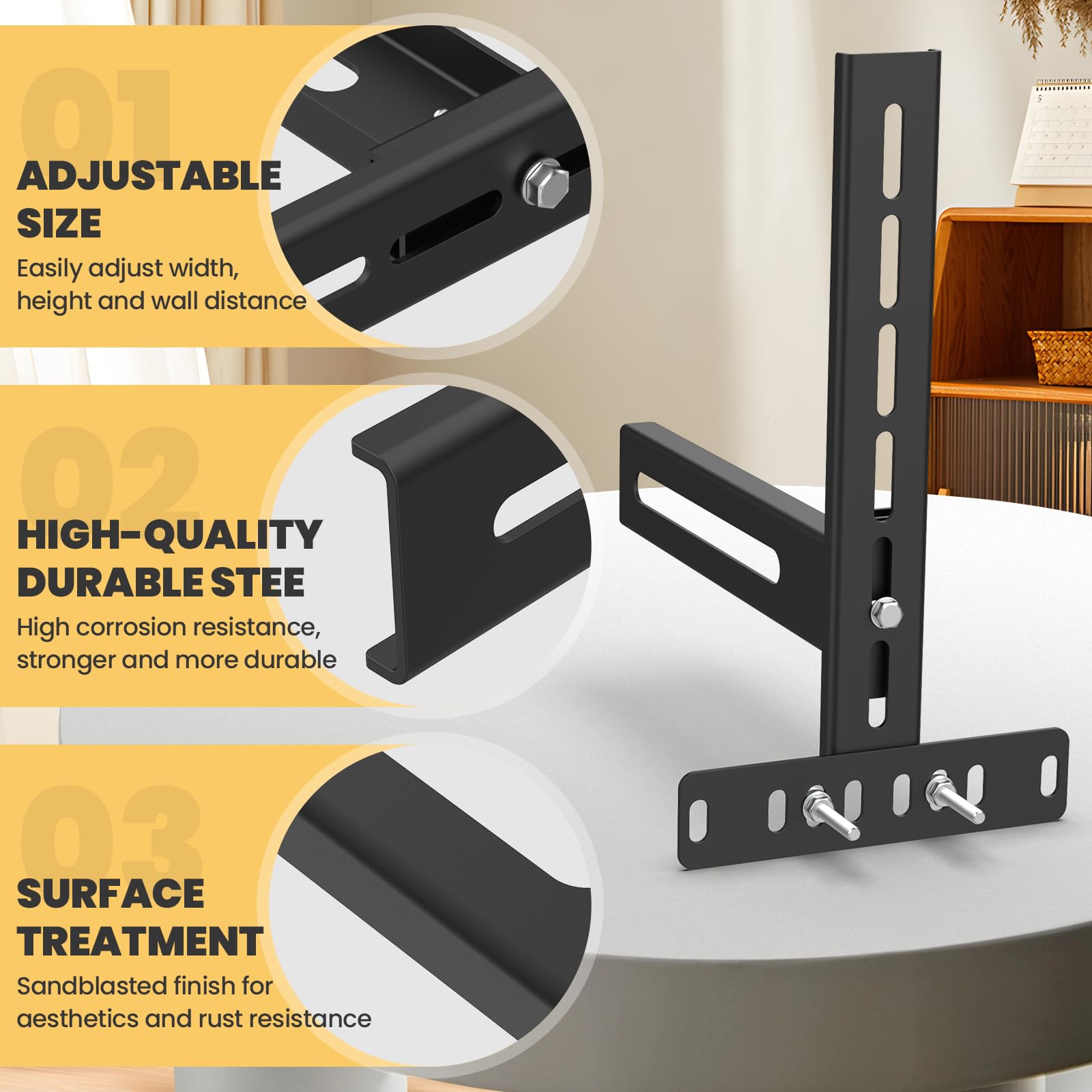 Ruiru Bro Adjustable Bed Headboard Brackets,Universal Headboard Brackets for Adjustable Bed Base,Adjustable Bed Headboard Kit,Adjustable Bed headboard kit Hardware(Black)