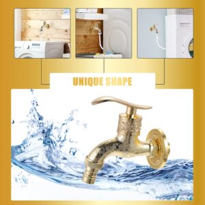 Touch On Faucets, Kitchen Sink Faucet Wall Mounted Water Faucet V-intage Sink Water Tap Single Knob Antique European Faucet for Kitchen Bathroom Lavatory Vanity Golden Bathtub Faucets Sink Sprayer