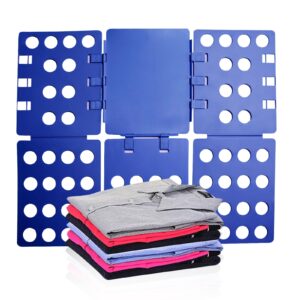 gye t shirt folding board t shirt clothes folder laundry organizer durable tool plastic easy and fast folding board for kid children and adult to fold clothes (blue)