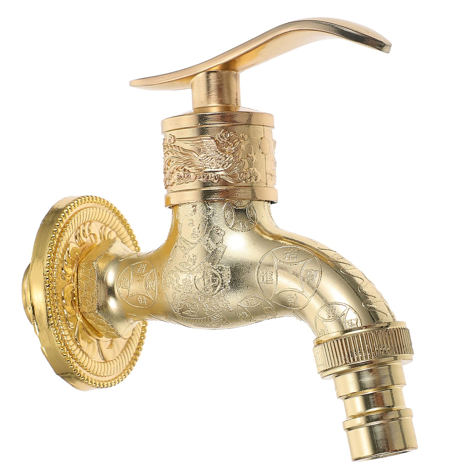 Touch On Faucets, Kitchen Sink Faucet Wall Mounted Water Faucet V-intage Sink Water Tap Single Knob Antique European Faucet for Kitchen Bathroom Lavatory Vanity Golden Bathtub Faucets Sink Sprayer