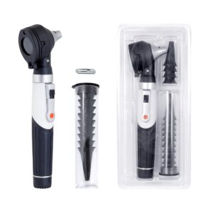 zniry fiber optic mini otoscope - ear scope with light, ear infection detector (black color)