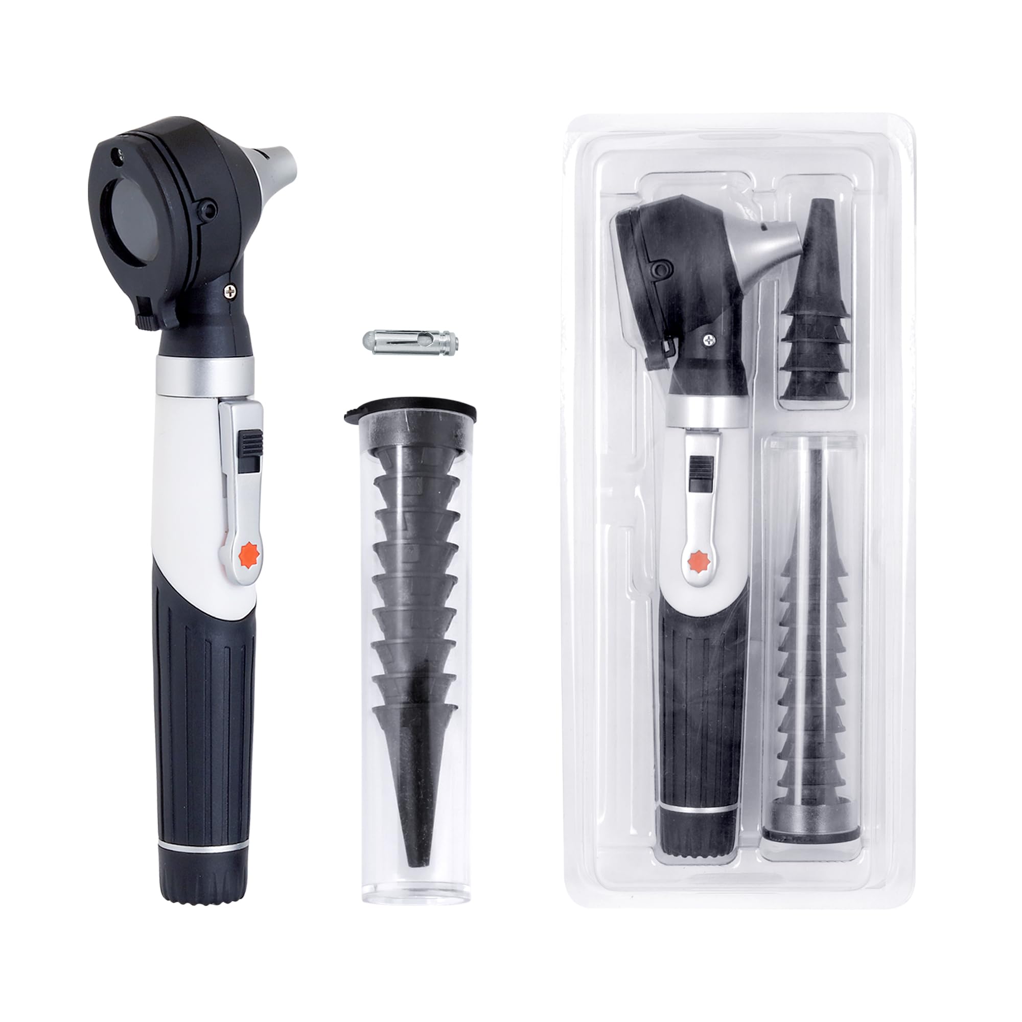 Zniry Fiber Optic Mini Otoscope - Ear Scope with Light, Ear Infection Detector (Black Color)