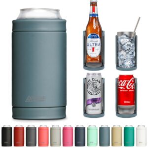 dualie 3 in 1 insulated can cooler - universal size for 12 oz cans, slim cans, and bottles - 10+ colors available