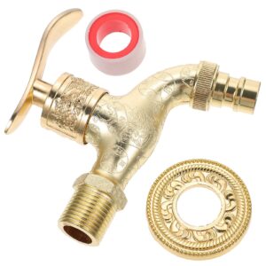 Touch On Faucets, Kitchen Sink Faucet Wall Mounted Water Faucet V-intage Sink Water Tap Single Knob Antique European Faucet for Kitchen Bathroom Lavatory Vanity Golden Bathtub Faucets Sink Sprayer