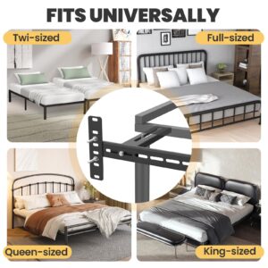 Ruiru Bro Adjustable Bed Headboard Brackets,Universal Headboard Brackets for Adjustable Bed Base,Adjustable Bed Headboard Kit,Adjustable Bed headboard kit Hardware(Black)