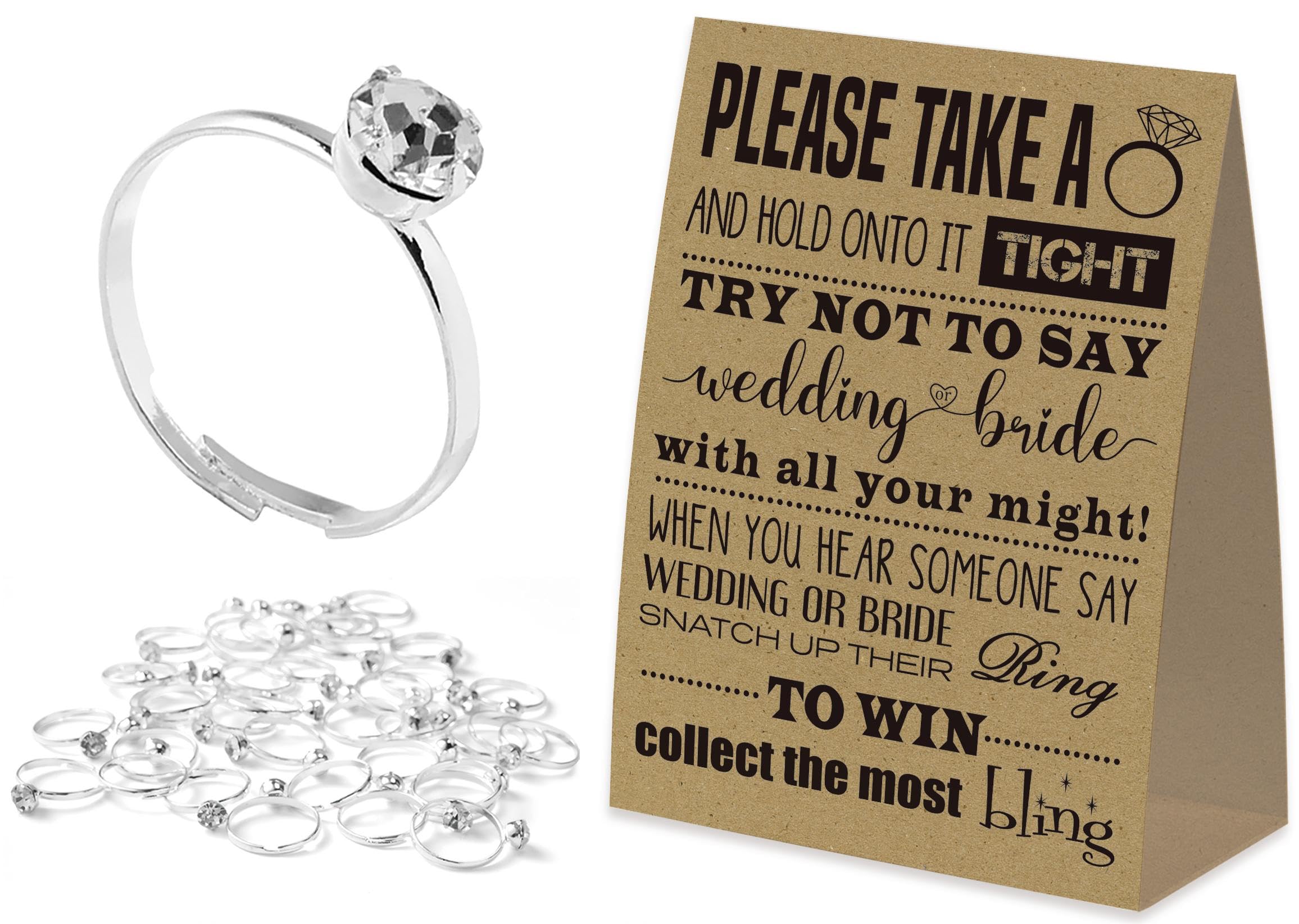 Don't Say Bridal Games, Put A Ring On It Bridal Shower Games,50 Metal rings, Bridal Shower Decorations, Bachelorette Party Games, Wedding Shower Supplies-DSB05