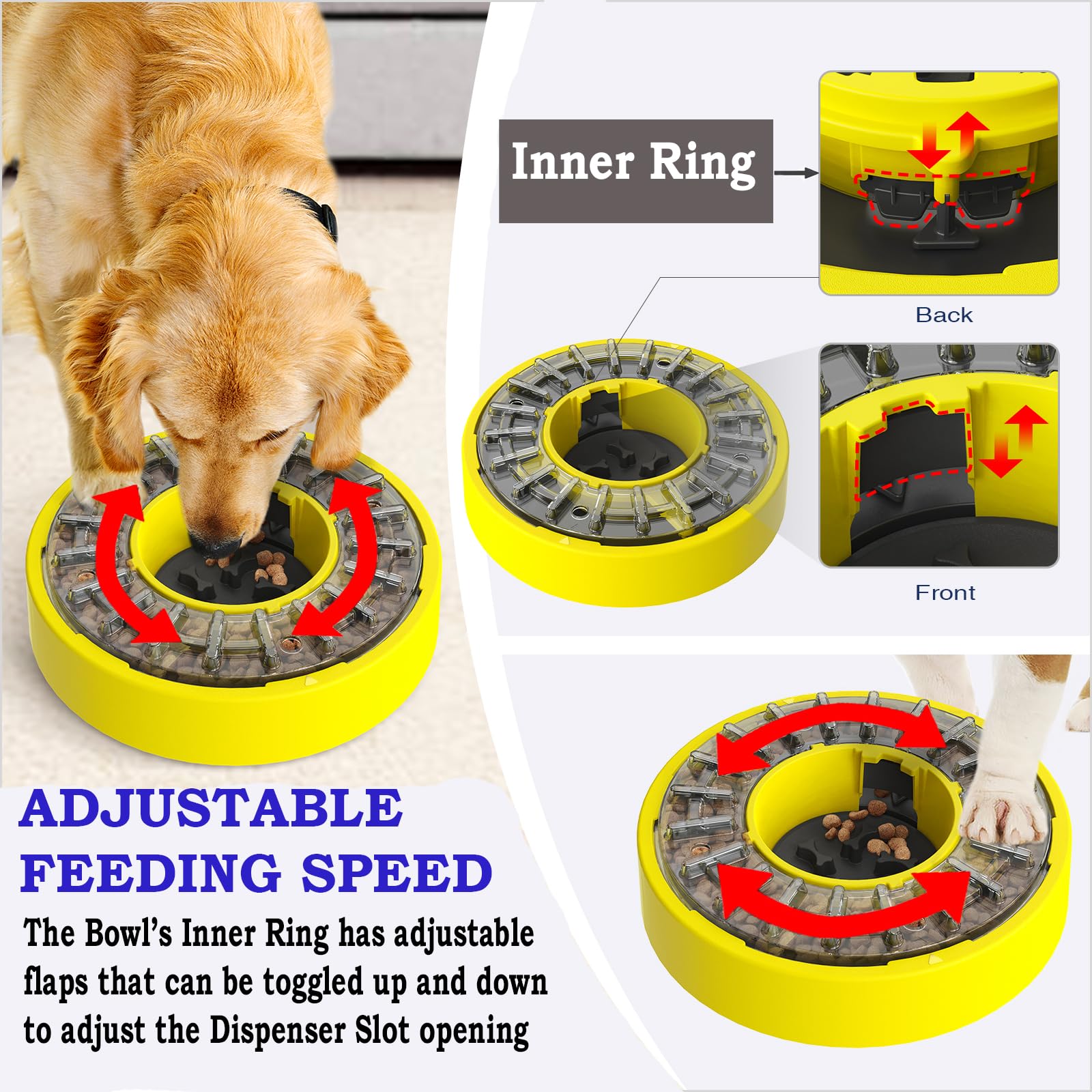 C and E Limited Awesome Puzzle Slow Feeder Dog Bowl; Prevents & Relieves Anxiety & Boredom! Better Digestion Leads to a Happier & Healthier Pet. Wonderful Enrichment Dog Bowl, Dog Puzzle Bowl