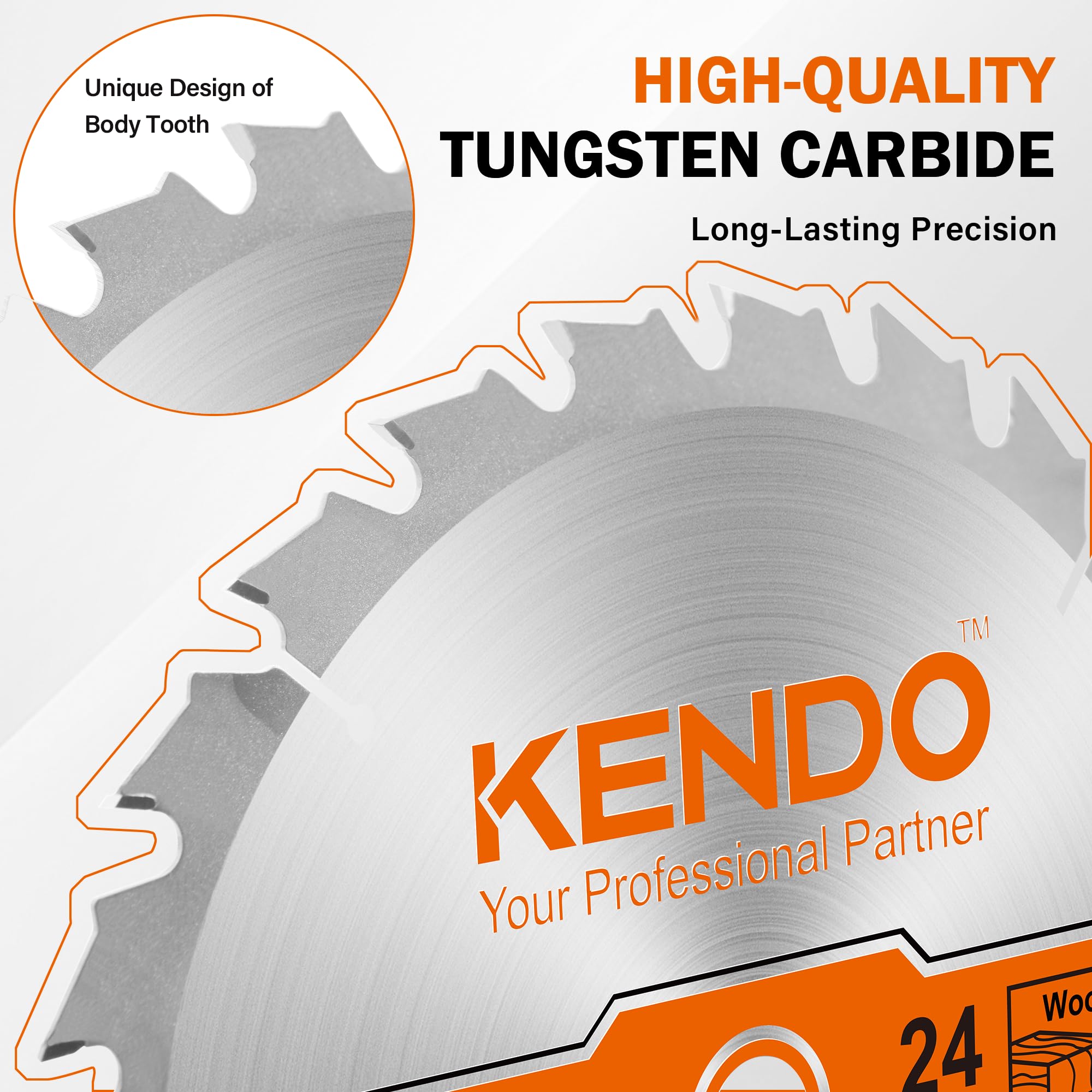 KENDO 2-Pack 10 Inch 40T&60T Carbide-Tipped Circular Saw Blade with 5/8 Inch Arbor, Professional ATB Finishing Woodworking Miter/Table Saw Blades for Plywood, Laminate, Ripping Wood