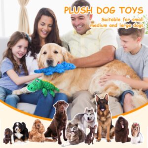 X-XDUN Dog Squeaky Toys Stuffed Crinkle Plush Dog Toys for Puppy Teething, Durable Interactive Dog Chew Toys for Small, Medium and Large Dogs Training and Reduce Boredom