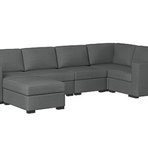 Sectional Couches for Living Room: Modular L Shaped Couch with Ottoman - Grey U Shape Sofa Furniture Set 6 Piece Modern Upholstered Oversized Daybed Sleeper Sofas