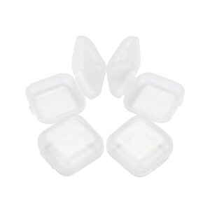 20 pcs mini clear plastic box ear plug bead organizer case square pill case craft project storage container small item earring organizer box