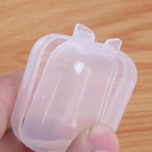 20 Pcs Mini Clear Plastic Box Ear Plug Bead Organizer Case Square Pill Case Craft Project Storage Container Small Item Earring Organizer Box