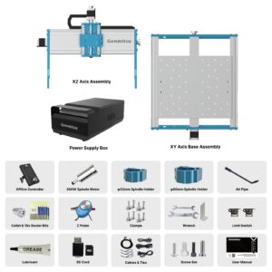 Genmitsu 3030-PROVer MAX CNC Router Machine with Linear Guide & Ball Screw Motion, Achieve ±0.05mm Accuracy for High Precision Metal Aluminum Copper Acrylic Engraving, Supports 4th Axis Rotary Kit