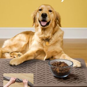 MontVoo-Absorbent Pet Feeding Mat-No Stains Quick Dry Dog Mat for Food and Water Bowl-Rubber Backing Dog Food Mat Dog Water Dispenser Mat-Dog Accessories Pet Supplies-Dog Water Bowl for Messy Drinkers