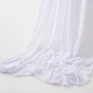 MaiMaiSuan 60" Wide White Chiffon Fabric by The Yard Soft Sheer Fabric for Wedding Arch Draping Fabric,Bridal Wedding Dress Sewing DIY,1 Yard