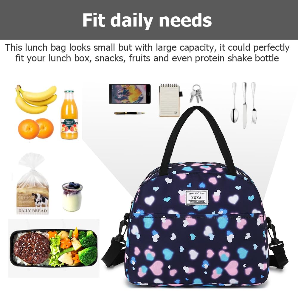 XQXA Lunch Bag Reusable Insulated Cooler Water Resistant Lunch Box Adult Tote Lunch Bag for Women/Men Work Picnic Beach or Travel