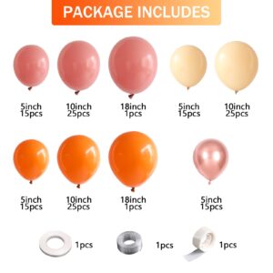 Dusty Pink Balloon Garland Kit with Orange Blush Balloon For Bridal Shower Fall Thanksgiving Day Party Decorations (Dusty Pink)