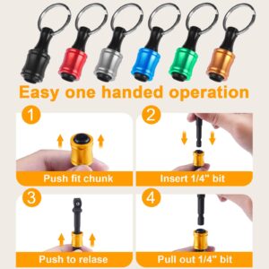 Stocking Stuffers for Men Bit Holder Tools Gifts for Men Gifts Christmas Screwdriver Drill Bit Holder Keychain 1/4 Hex Shank Socket Impact Extension Bar Cool Stuff Gadgets Idea Gifts for Dad Adult Him