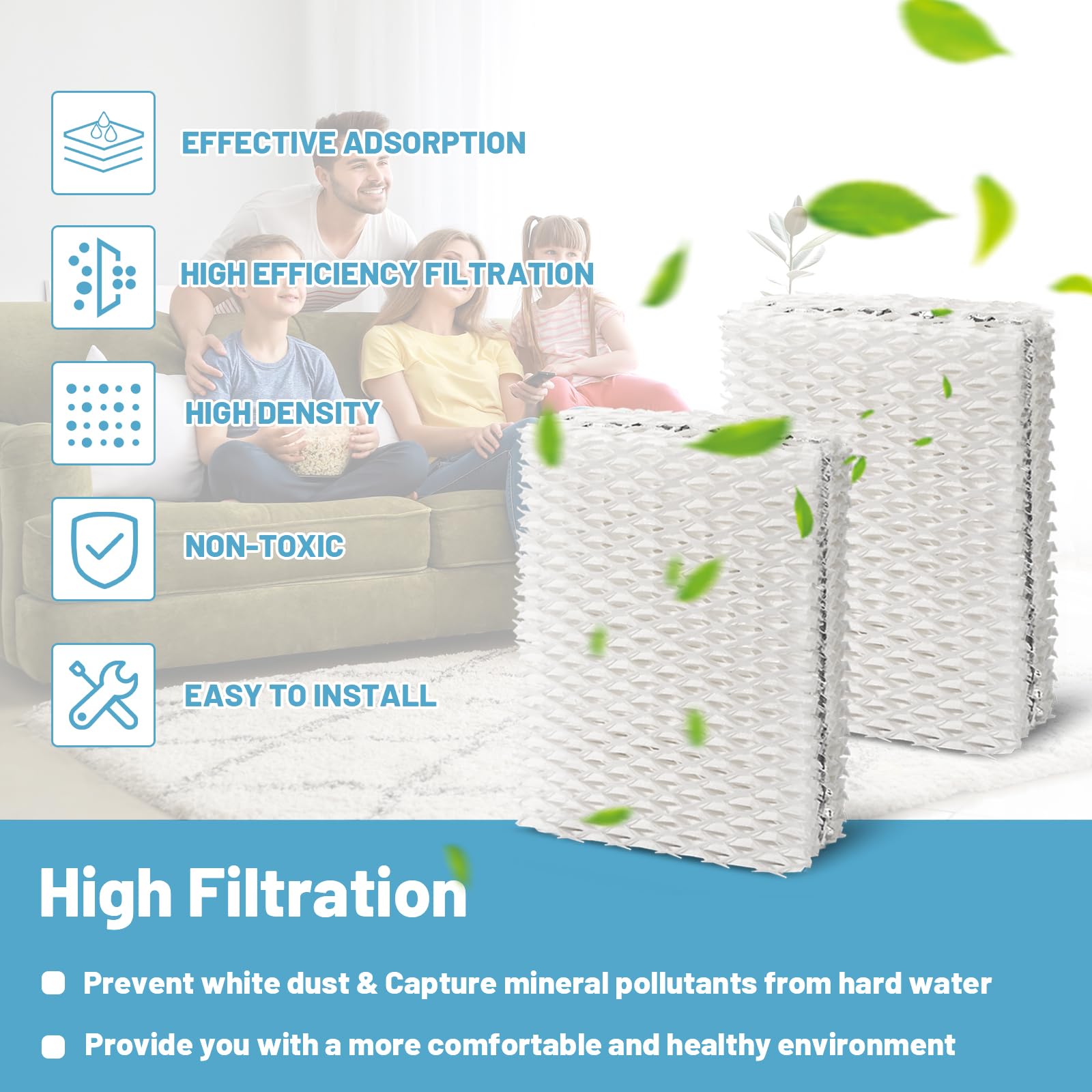 Alocs WF813 Humidifier Filter Replacement for Relion - RCM832 RCM832N ProCare PCWF813 PCWF-813 PCCM-832N PCCM-840 Equate EQWF813 EQ 2119-UL Cool Mist Humidifier Filters（6 Pack）