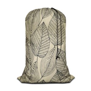 swono autumn leaf pattern laundry bags 28" x 40", fall leaves repeat graphic plants versatile - multi use