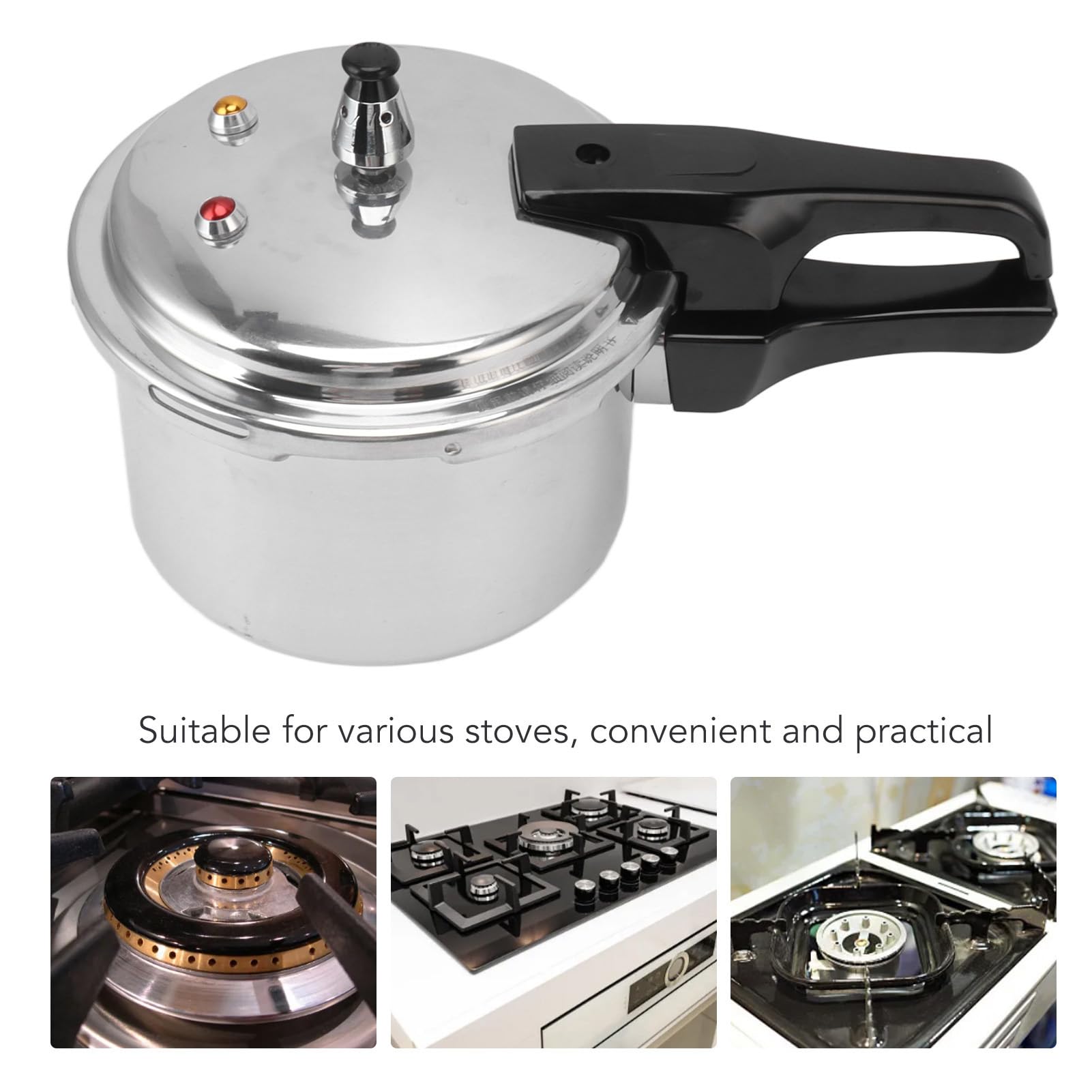 Glomora Mini Pressure Cooker, Small Pressure Cooker,3L Aluminum Alloy Pressure Cooker Mini Pressure Cooker,18cm Single Bottom Gas Dedicated for Gas Stove Induction Cooker