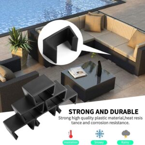 8 PCS Outdoor Furniture Clips, Sofa Wicker Sectional Patio Furniture Clips, Wicker Chair Fastener, Wicker Furniture Clamps Connectors, Connect Sectional Module Outdoor Couch Patio Furniture (L)