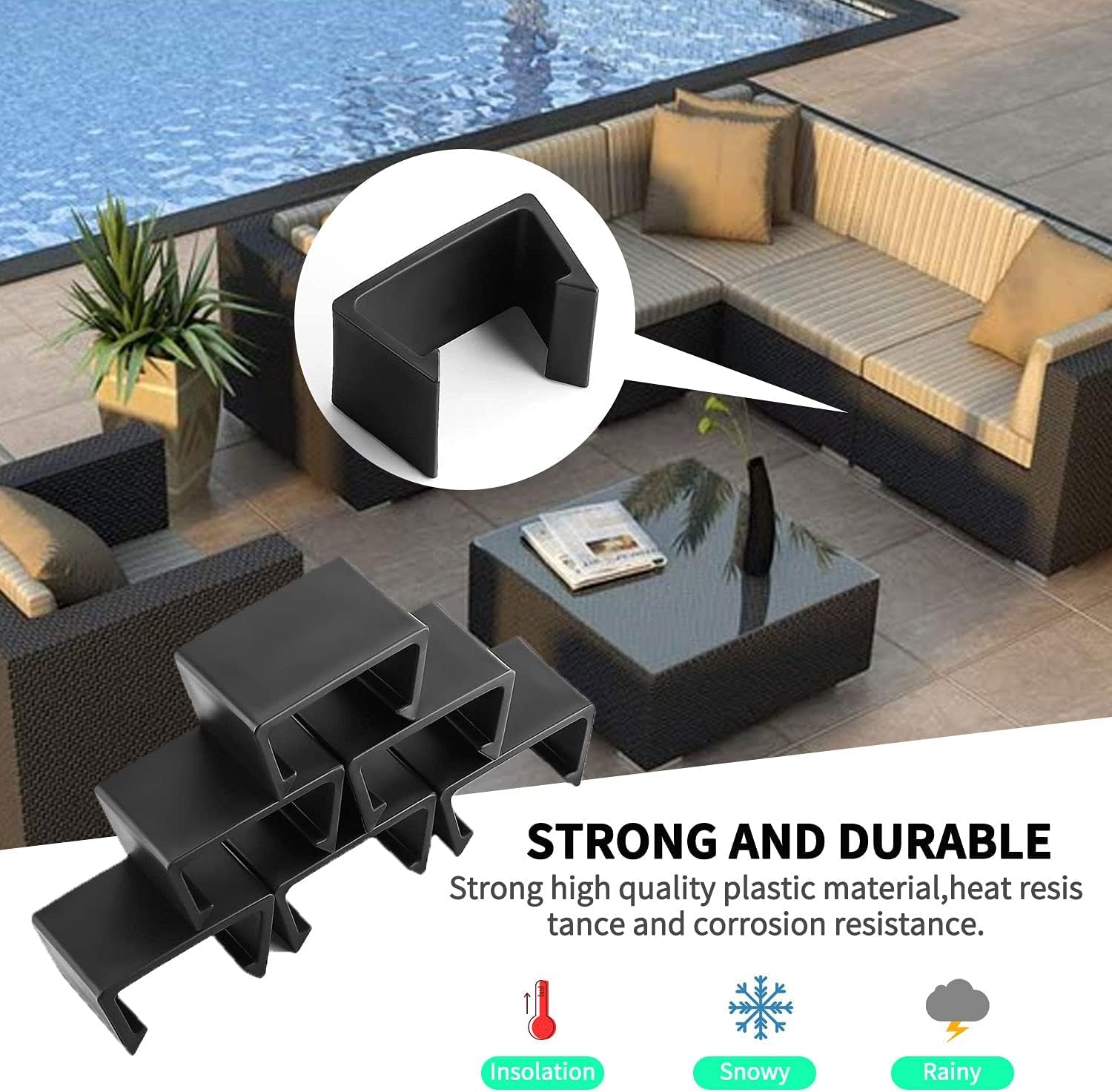 8 PCS Outdoor Furniture Clips, Sofa Wicker Sectional Patio Furniture Clips, Wicker Chair Fastener, Wicker Furniture Clamps Connectors, Connect Sectional Module Outdoor Couch Patio Furniture (M)