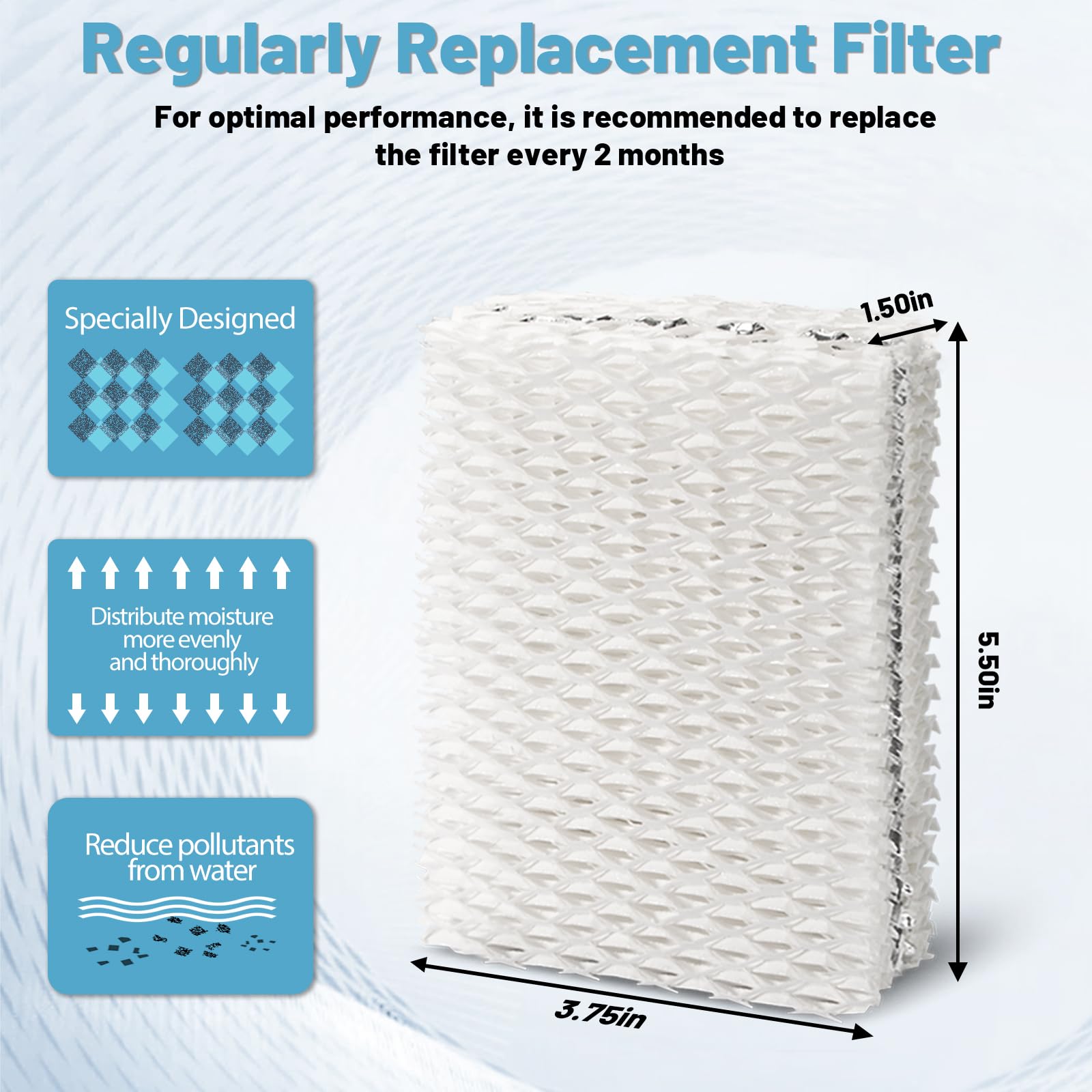 Alocs WF813 Humidifier Filter Replacement for Relion - RCM832 RCM832N ProCare PCWF813 PCWF-813 PCCM-832N PCCM-840 Equate EQWF813 EQ 2119-UL Cool Mist Humidifier Filters（6 Pack）