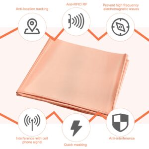 VitalCozy Copper Fabric Cloth Copper Protection Fabric for Grounding Mobile Phone and Other Significantly(1 Sheet,39"x43")