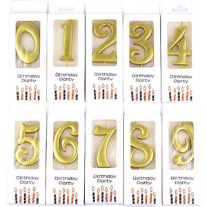 10-pieces numeral birthday candles, birthday digital candle baking dessert cake party romantic atmosphere decoration number 0-9 cake top decoration for birthdays wedding anniversaries parties