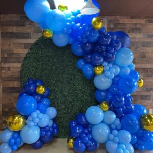 ZHMYBLN Blue Balloons, 100Pcs 12 inch Bright Blue Latex Balloons Round Helium Balloons for Birthday Wedding Baby Shower Anniversary Party Backdrop Decorations