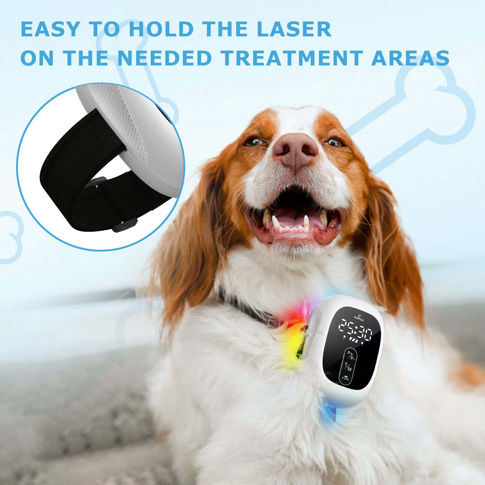 PUPCA Cold Laser Therapy for Dogs, Portable Red Light Therapy Vet Device for Pain Relief, Muscle & Joint Pain from Dog Arthritis, Clear Skin Infections with 2 Therapy Modules