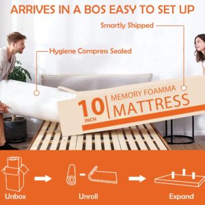 Twin Mattress,10 Inch Innerspring Mattress in a Box,Twin Size Mattress with Removable Cover,Twin Spring Mattress for Comfortable Sleep and Pressure Relief,,Medium Firm Mattresses CertiPUR-US Certified