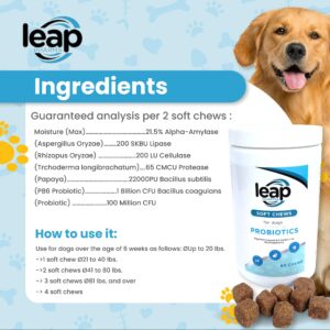 Probiotics for Dogs - Dog Probiotic and Digestive Enzymes for Dogs - 60 Soft Chews for Digestion Support - Pet Supplements