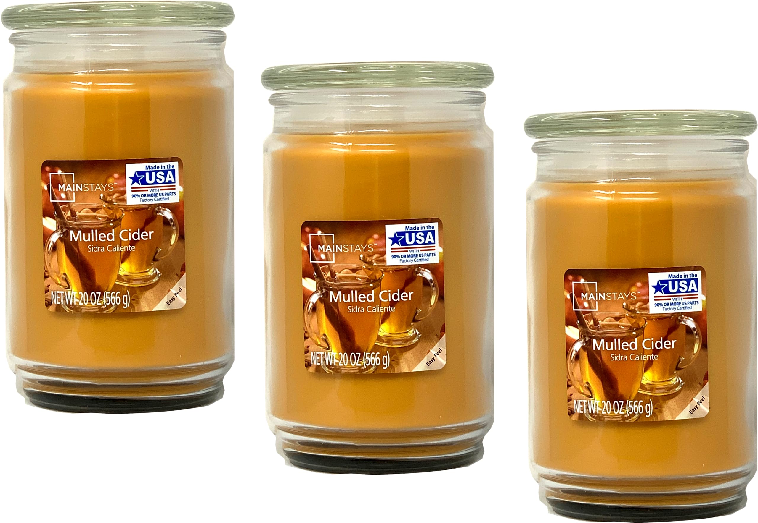 Mainstays 20oz Scented Candles 3-Pack (Mulled Cider)