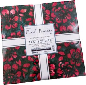 lunn studios artisan batiks floral paradise 42 10-inch squares layer cake robert kaufman ten-1223-42