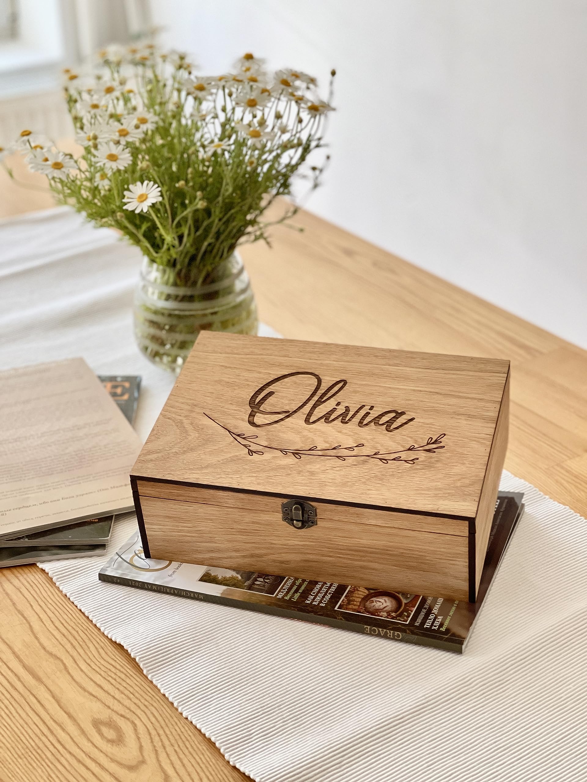 Personalized wooden name box for memories, keepsake - Christmas gift, present for Him, Boyfriend, Boy, Guy, Groomsmen, Friend for Birthday