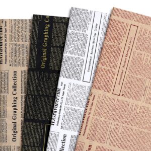 whaline 90 sheet vintage newspaper tissue paper retro old newsprint gift wrapping paper 13.7 x 19.6 inch kraft magazine newspaper art tissue paper for wedding birthday baby shower party craft decor