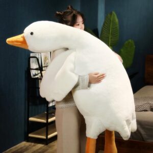 MUVLUS Goose Stuffed Animal Giant White Goose Plush Pillow,Cute Duck Toy Soft Hugging Swan Plush Pillow Gifts for Kids Adults (75in)