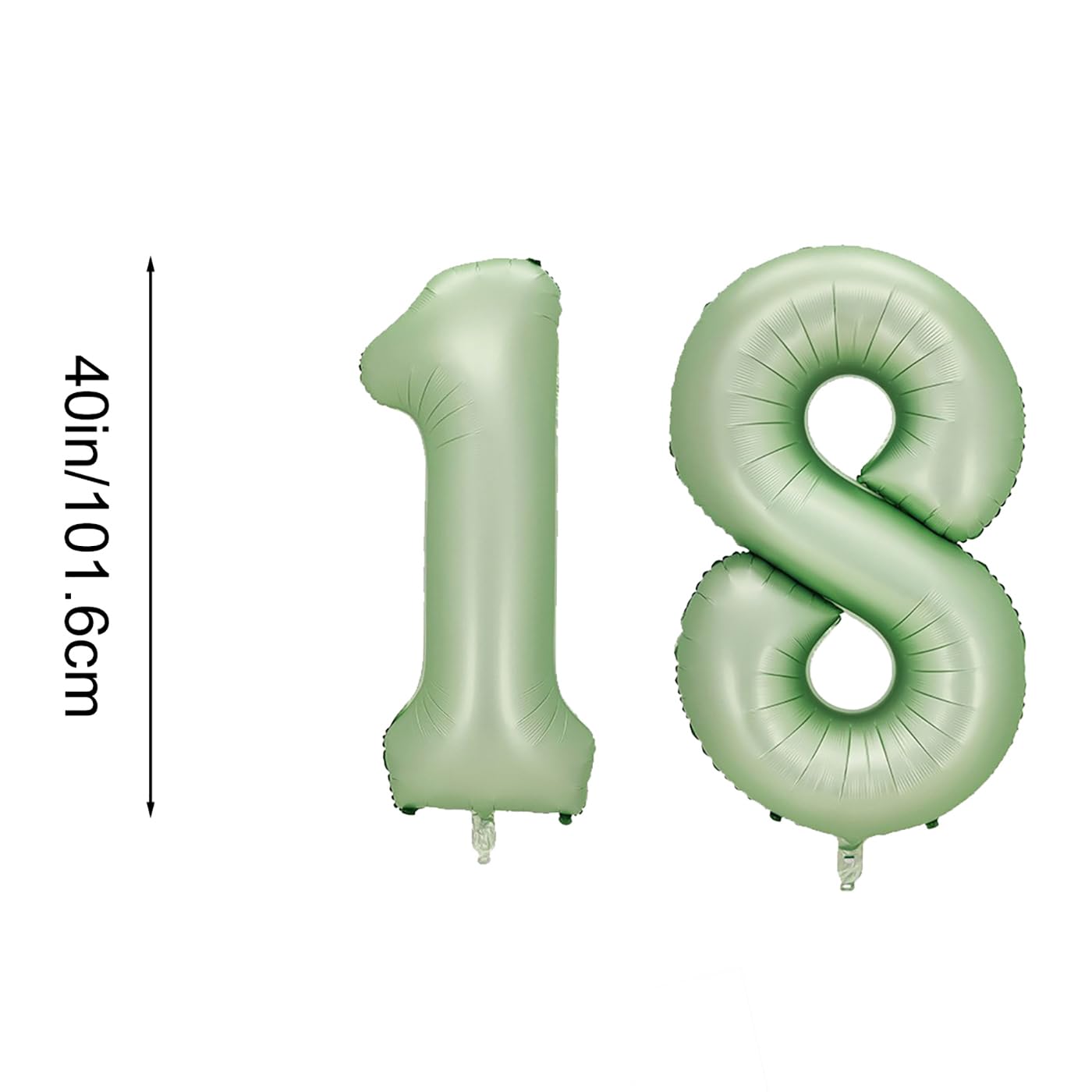 YFHVJTKO 40 Inch Number 18 Foil Balloons 18th Celebration Decorations for Happy 18th Birthday Party Wedding Bridal Shower Engagement Photo Shoot Anniversary Decoration, Number 18 Olive Green Balloon