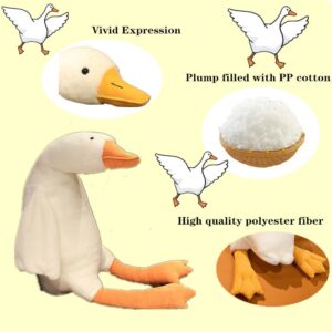 MUVLUS Goose Stuffed Animal Giant White Goose Plush Pillow,Cute Duck Toy Soft Hugging Swan Plush Pillow Gifts for Kids Adults (75in)