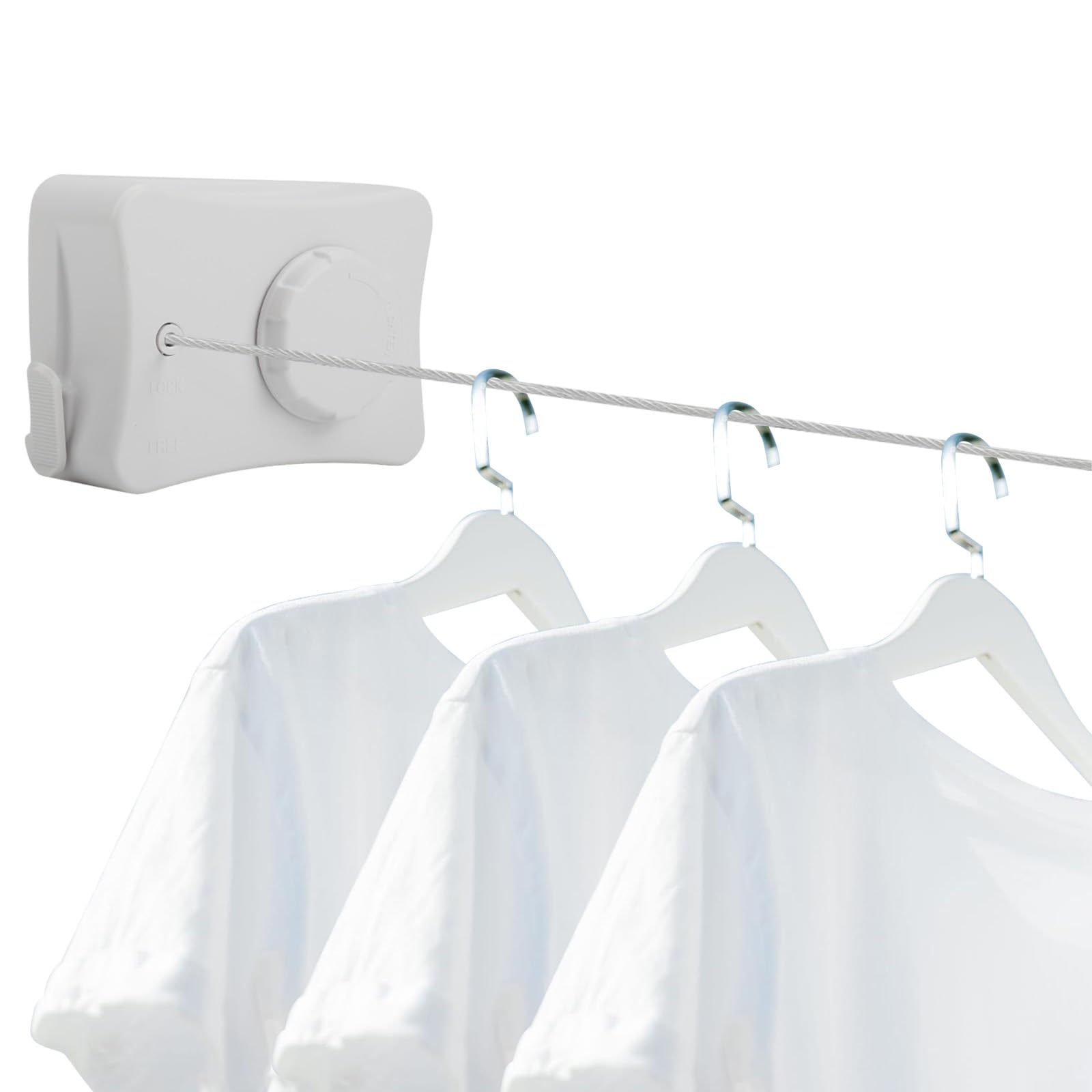 Retractable Clothesline Indoor, 16 Feet Outdoor Clothesline 44Lb Load Capacity Retractable Heavy Duty Clothes Laundry Line Wall Mounted Stainless Steel Line