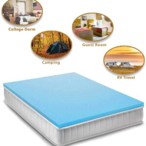 Nelaukoko Memory Foam 3 Inch Queen Mattress Topper Mattress Pad, Gel Infused Soft Bed Topper Bed Mattress Toppers for Pressure Relieving