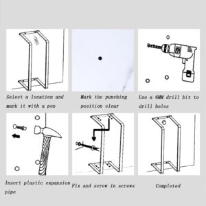 Spotact Stainless Steel Wall Mounted Towel Rack Black 16.34 * 7.95 * 5.63 in Storage Organizer Holder Modern Industrial Large Shelf for Bathroom Spa Shower Tub Décor